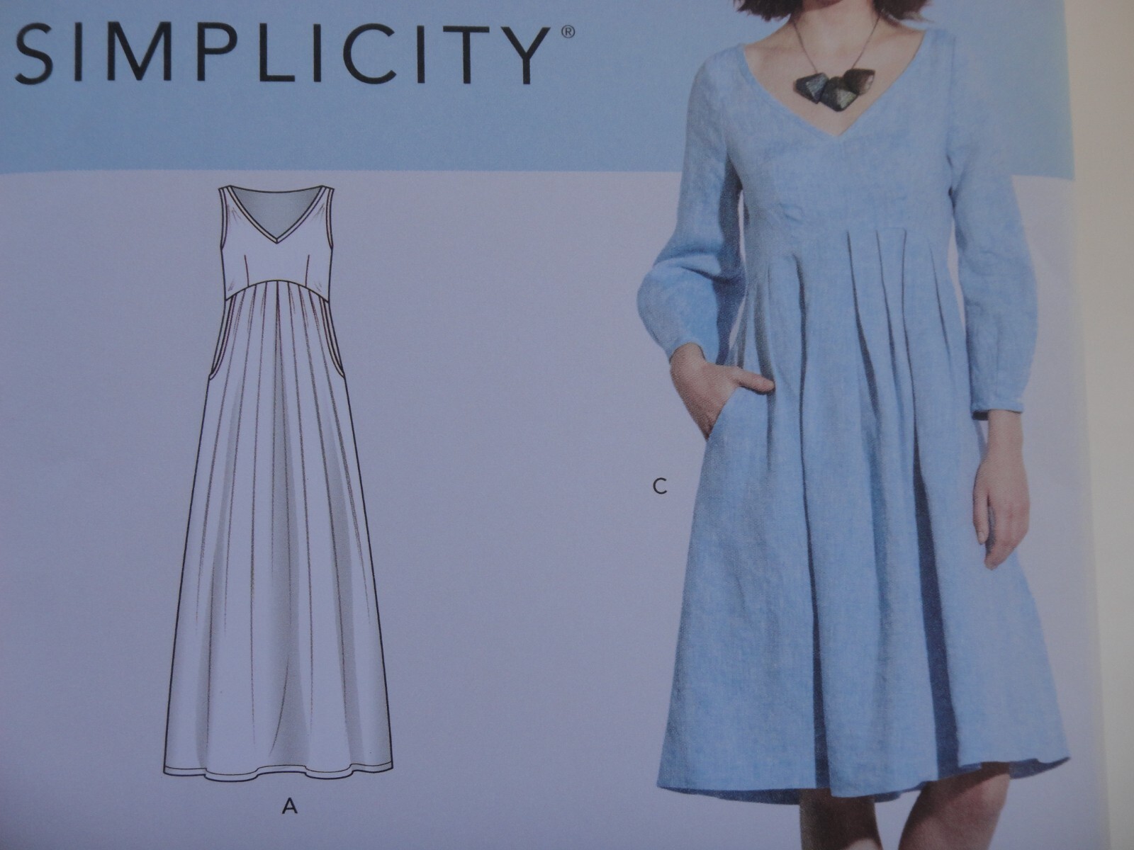 Simplicity 8910 Pleated Boho Dress Sleeve Variations Pattern Sizes 6-14 ...
