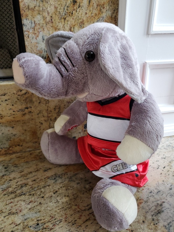 Build A Bear B-A-B 12" Gray Elephant In A Red Cheer Costume | eBay