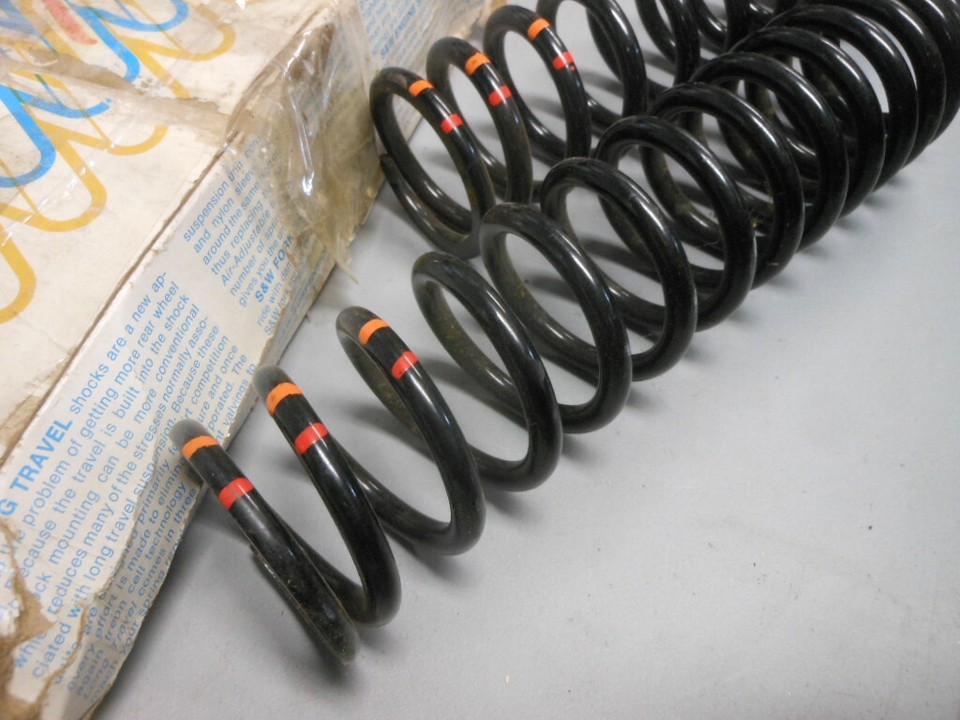Vintage NOS SW S&W Black Orange Red Shock Absorber Springs 9.5" x 2 3/8 ...