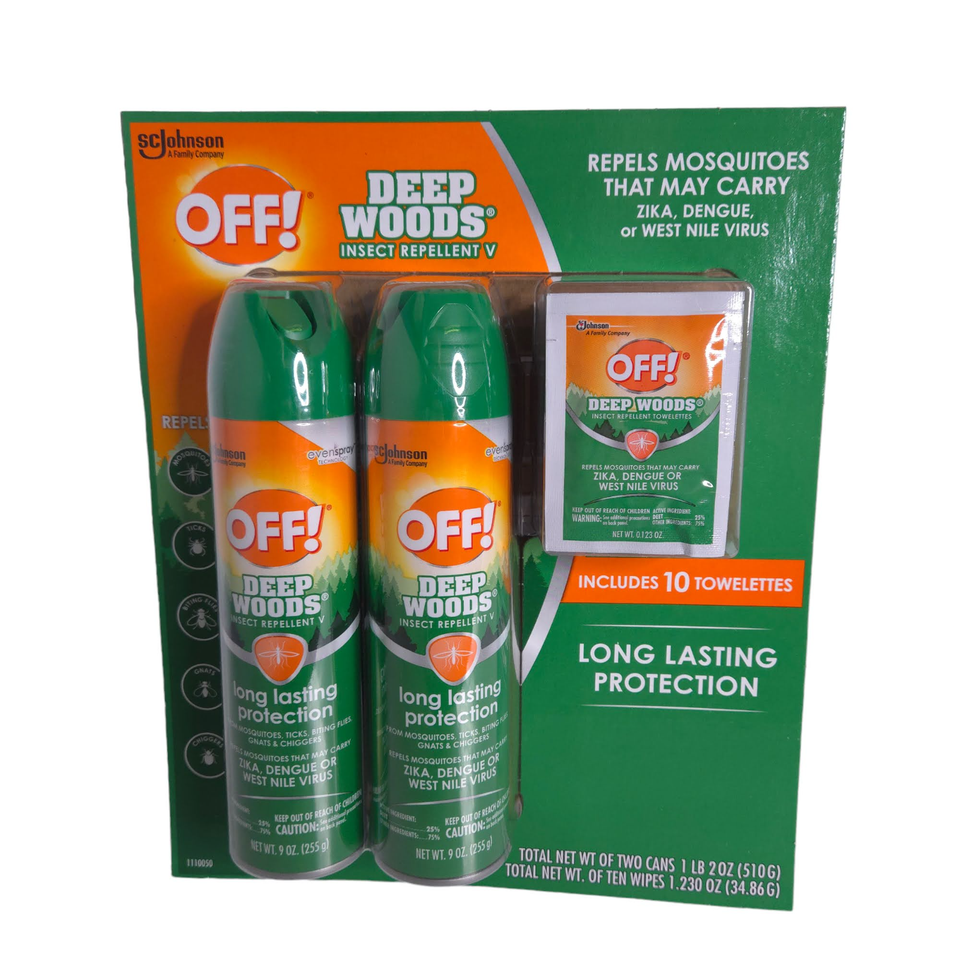OFF Deep Woods Insect Repellent V Bug Spray 2 Cans of 9 Oz + 10 ...