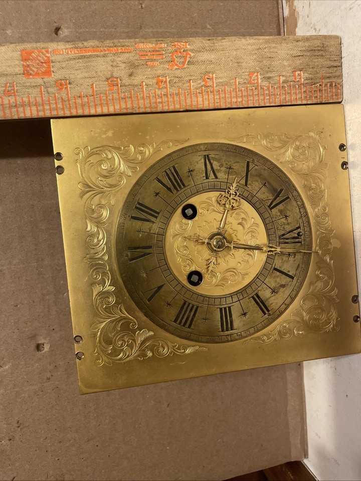 Antique French Bracket Clock Movement W/ Fine Engraved Dial Hands ...