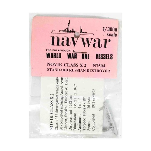 NavWar WWI Naval Mini 1/3000 Novik Class Standard Russian Destroyer ...
