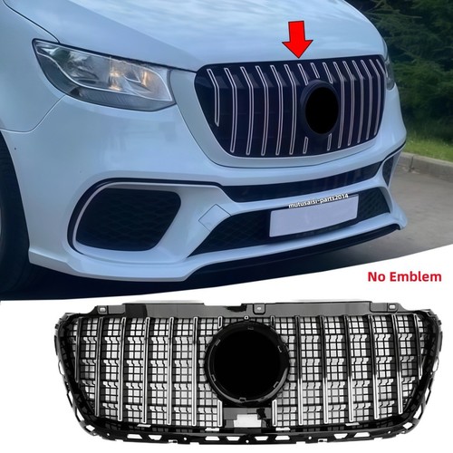 Chrome GT Style Front Grill Grille For 2019-2025 Mercedes Sprinter B907 ...