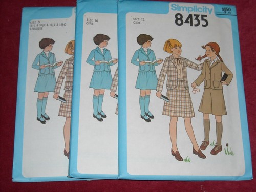 🌸UNCIRCULATED 1978 SIMPLICITY 8435/#8452-GIRLS SCHOOL UNIFORM PATTERN ...