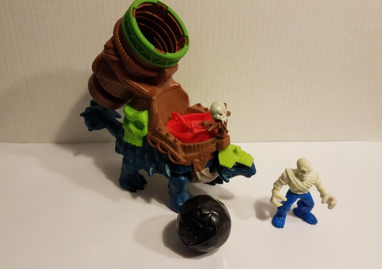 Fisher Price Imaginext Battle Cannon Ankylosaurus & Skeleton Figure ...