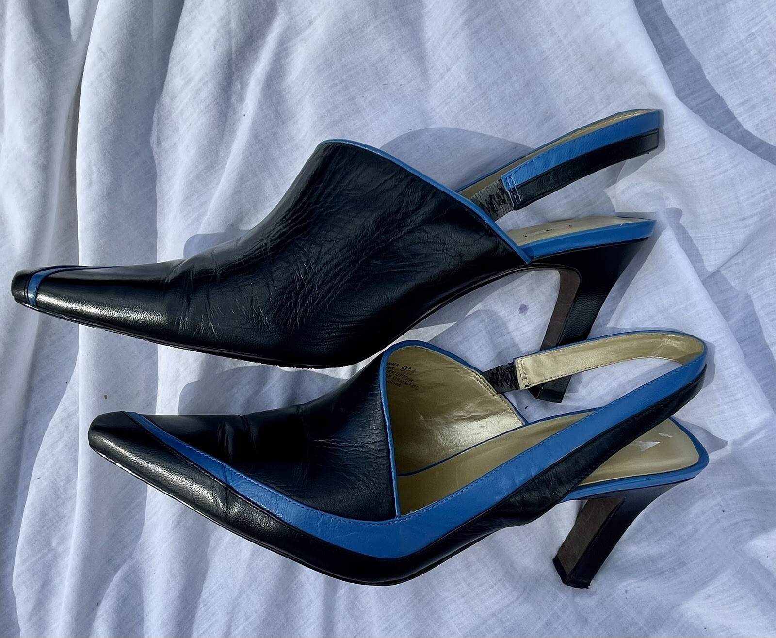 Bellini Black Heels With Navy Trim Size 9M. Super Nice! | eBay