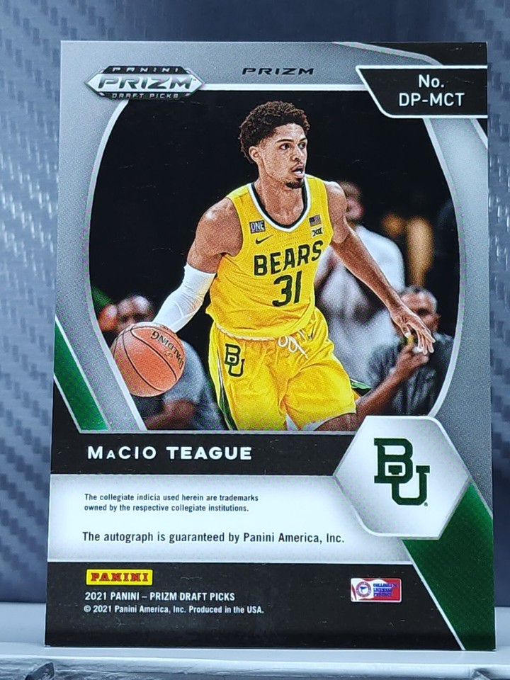 MaCio Teague 2021 Prizm Draft Picks GREEN PRIZM PENMANSHIP SP #DP-MCT ...