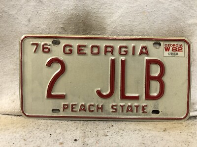 Vintage 1976 Georgia Vanity License Plate “2 JLB” | eBay