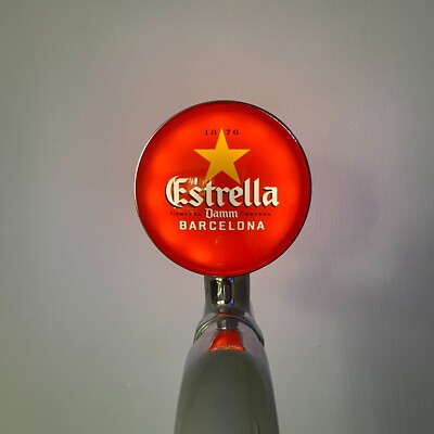 Brand New Estrella Beer Badge! Estrella Lens! Estrella Pump Badge! Frog ...