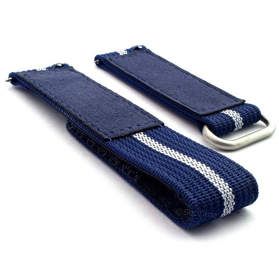 Quick Release Ribbed Nylon Hook & Loop Watch Strap Band 18 19 20 21 22 ...