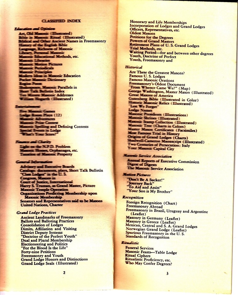 Masonic Digests The Masonic Service Association 1953 Masonic Booklet | eBay