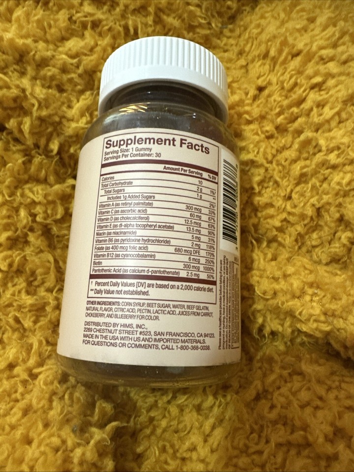 Hims Biotin Builder Gummies Wild Cherry Flavor 30 Count New Sealed Exp ...