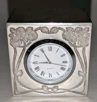 Charles Rennie Mackintosh Pewter Clock UK Art Flowers Floral ...