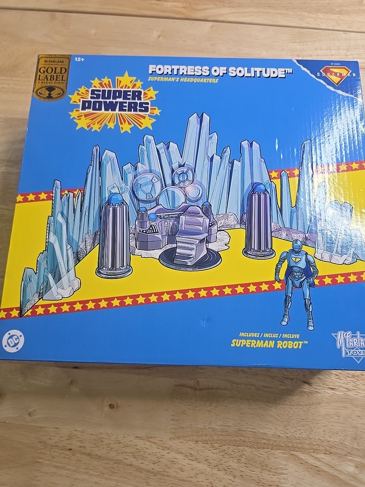 Superman Movie DC Super Powers Fortress Of Solitude McFarlane Toys Gold ...