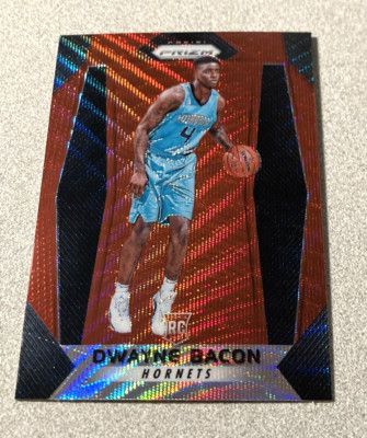 2017-18 Panini Prizm RC Ruby Red Wave Prizm #234 Dwayne Bacon Hornets ...