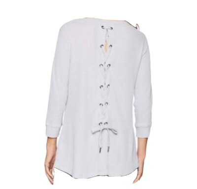 Calvin Klein Womens 3/4-Sleeve Lace-Up Back Top | eBay