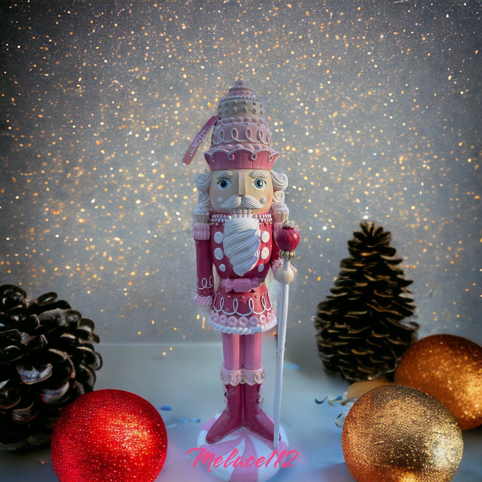Large Pastel Cupcake Candy Nutcracker Christmas Decor Pink Red ...