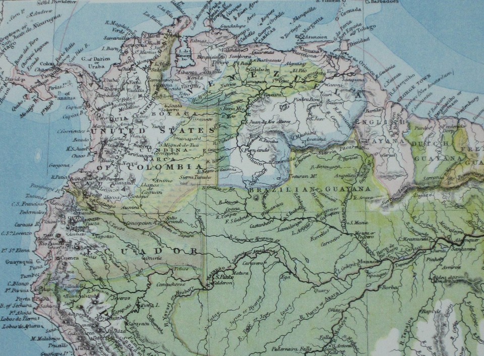 1883 LETTS MAP ~ SOUTH AMERICA BRAZIL BOLIVIA PERU ECUADOR VENEZUELA | eBay