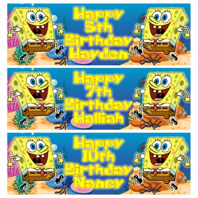 SPONGEBOB SQUAREPANTS Personalised Birthday Banners - Spongebob ...