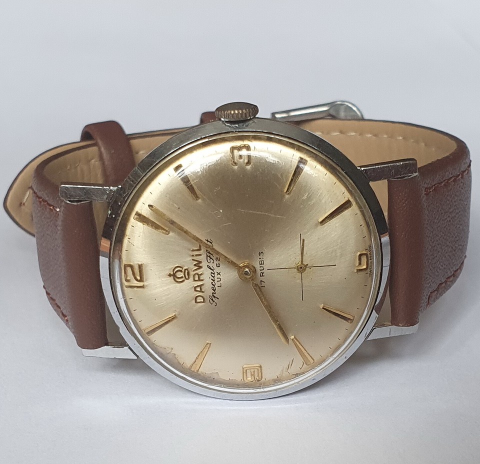 Vintage DARWIL SpecialFlat Lux62 7041 17J Cal.FHF81Swiss Made From ...