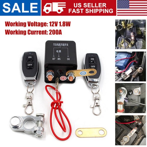 US Car Battery Master Kill Switch Disconnect Relay Wireless Dual Remote ...