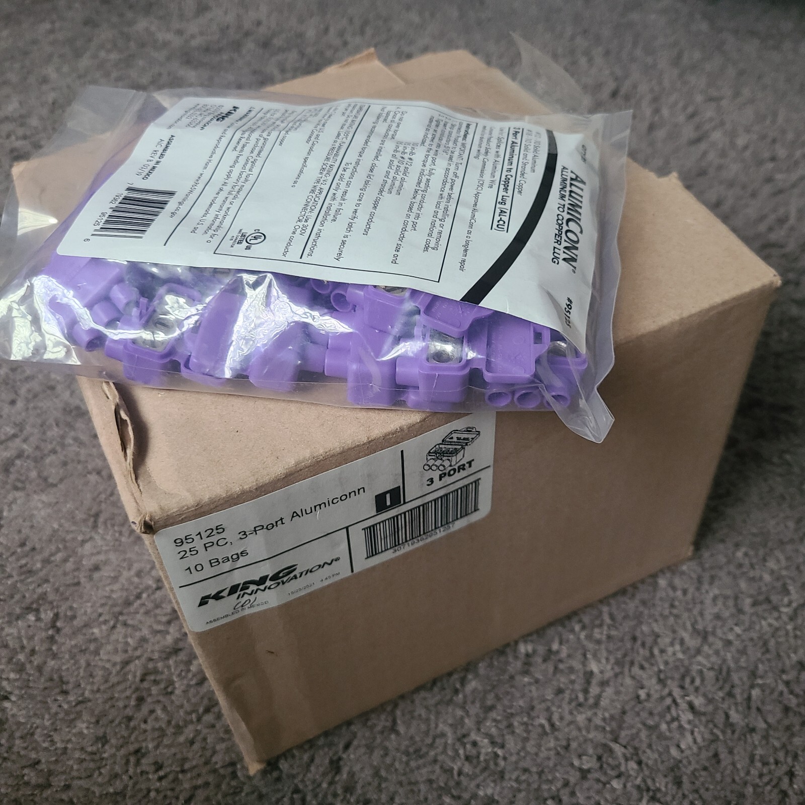 King Innovation 95125 AlumiConn 3-port Al-Cu Wire Connectors - Pack of ...