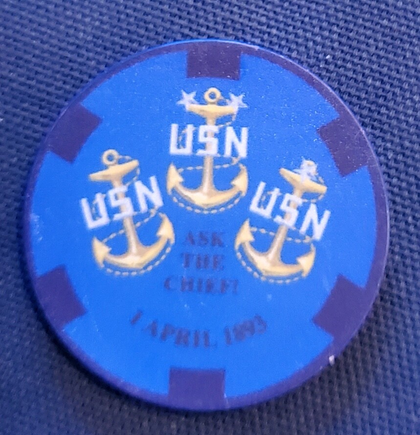 Awesome 2" Navy USN Chiefs CPO Poker Chip Challenge Coin USS Eisenhower ...