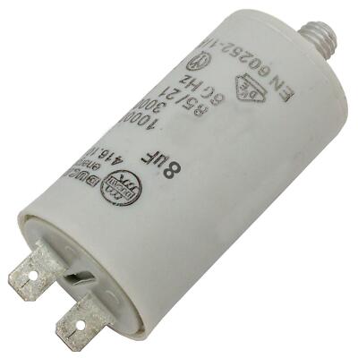 Starting capacitor Motor capacitor 8µF 400V 30x70mm Plug 6,3x0,8mm ...