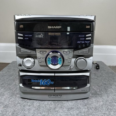 Sharp CD-PC672 Mini Component System 3 CD Changer 2 Tape Decks - No ...