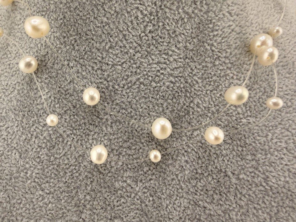 14k Gold 2 Strand Pearl Necklace W Invisible Links - 17in - 8.2g - K406 ...