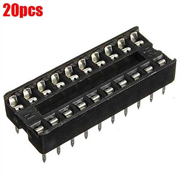 20Pcs 20Pin Dip Socket Adaptor Solder Type Socket Pitch Dual Wipe ...