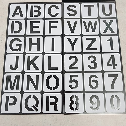 Adhesive Stencils 1" Reusable Repositionable 36 pc Alpha Numbers Paint ...