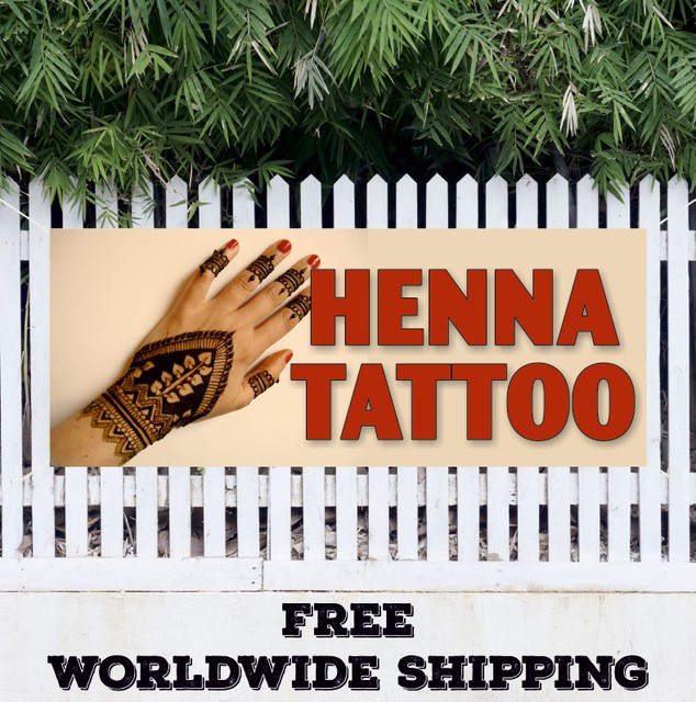 HENNA TATTOO Advertising Vinyl Banner Flag Sign Parlor Beauty Salon ...