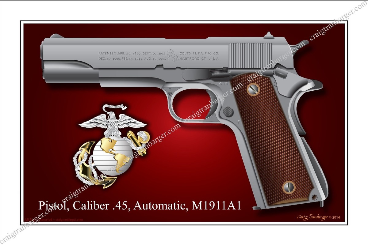 Imagem M1911 Colt Semi PISTOL, Semi Automatic, Make Colt, Model 1911
