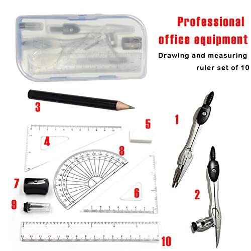 Geometry Math Kit Set Compass and Protractor Set School Drawing ...