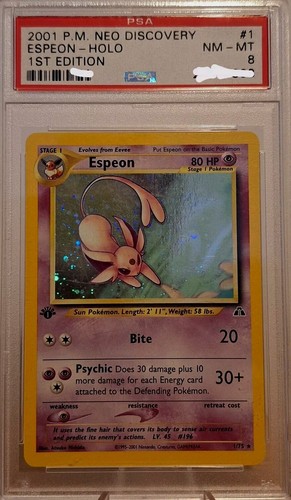 Pokemon Espeon 1/75 Holo Edition 1 Neo Discovery English PSA 8 | eBay