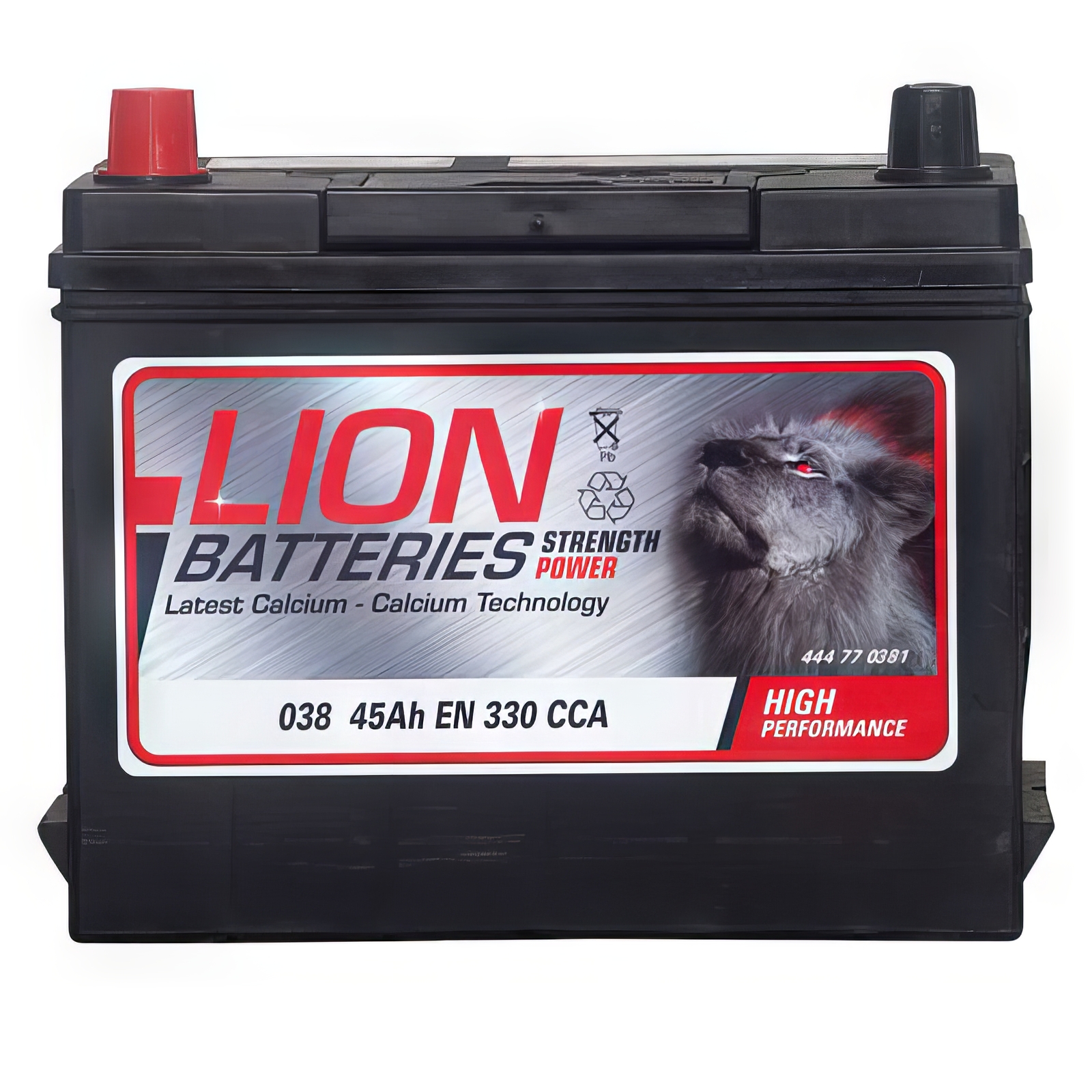 038 12V Car Battery 3 Year Guarantee 45AH 330CCA 1/1 B12 Spare - Lion ...