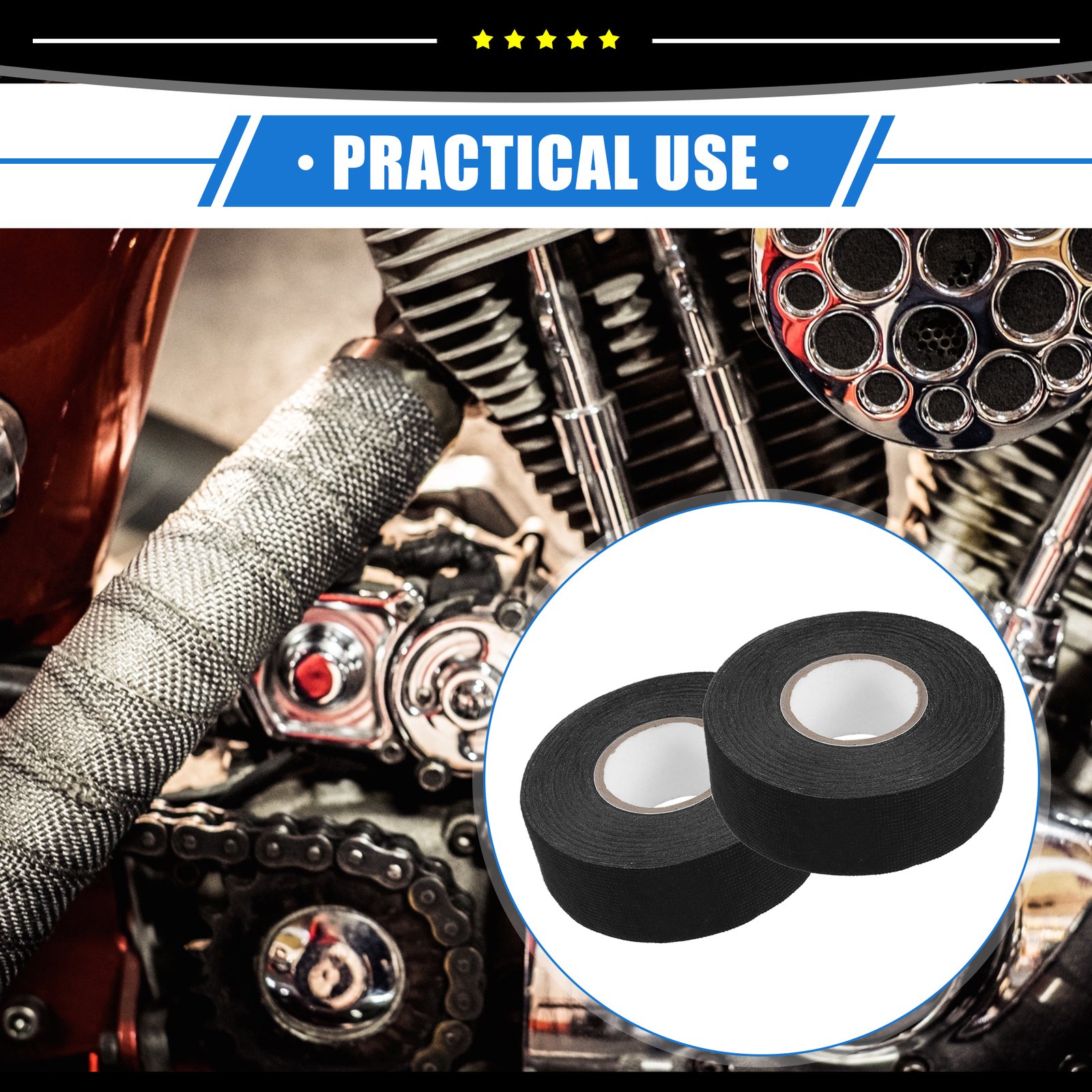 Universal Piece of 2 Muffler Tape, 1.2 Inch x 50 Ft Self Adhesive ...