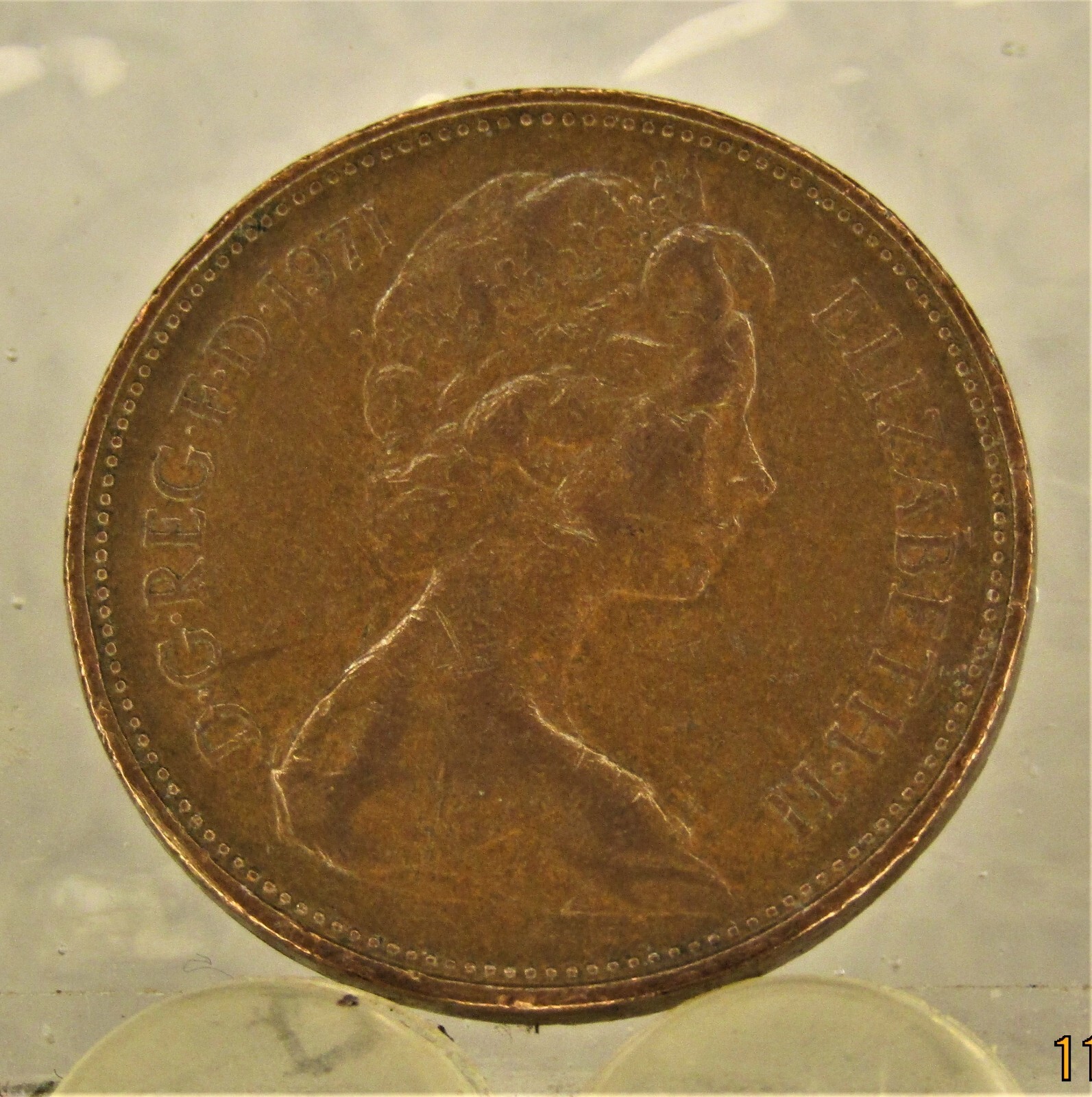 1971 2 New Pence Coin Queen ELIZABETH II D.G. REG. F.D. 2nd portrait ...