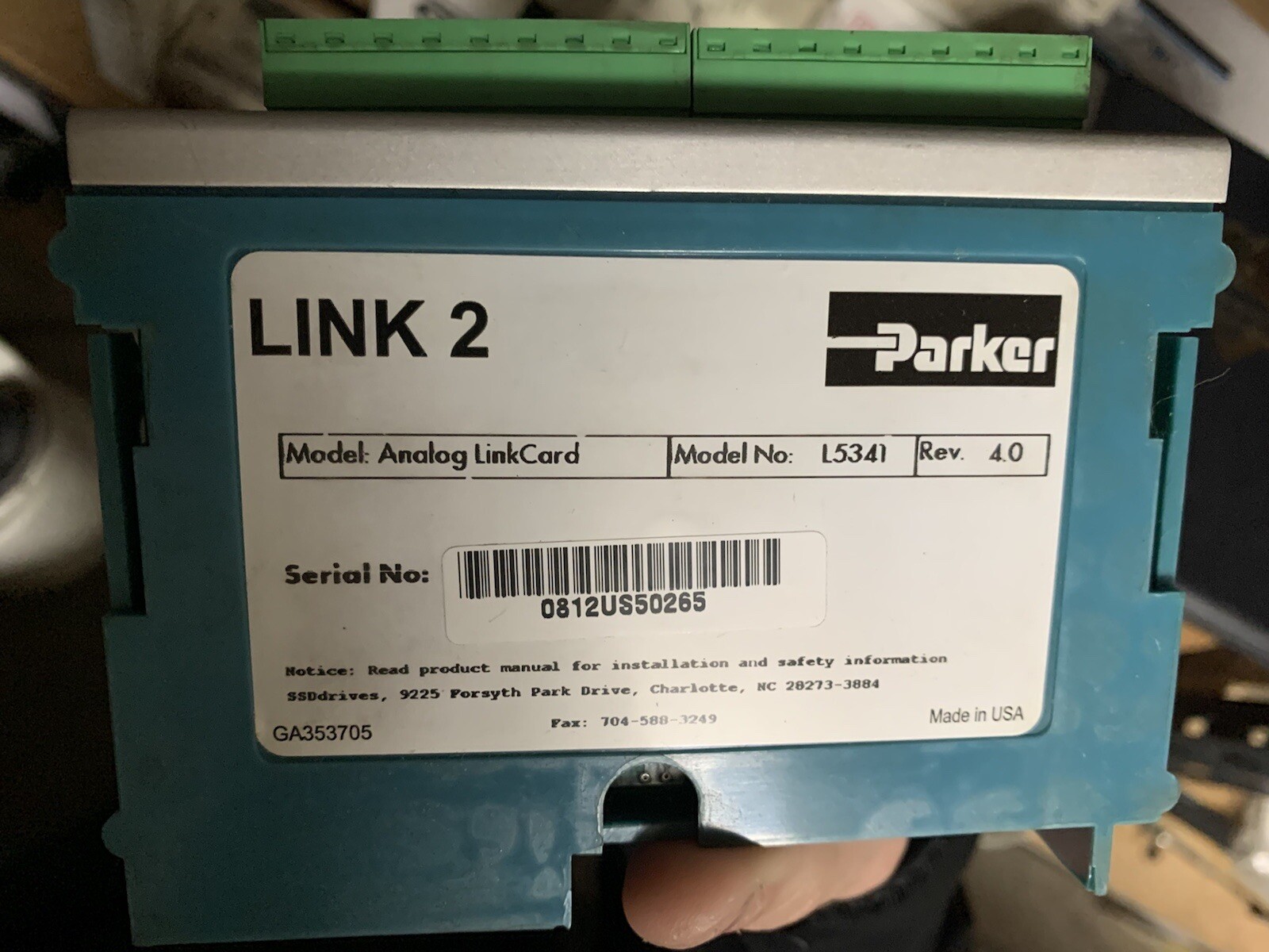 PARKER SSD LINK 2 EUROTHERM DRIVES ANALOG LINK CARD L5341 REV 4.0 | eBay