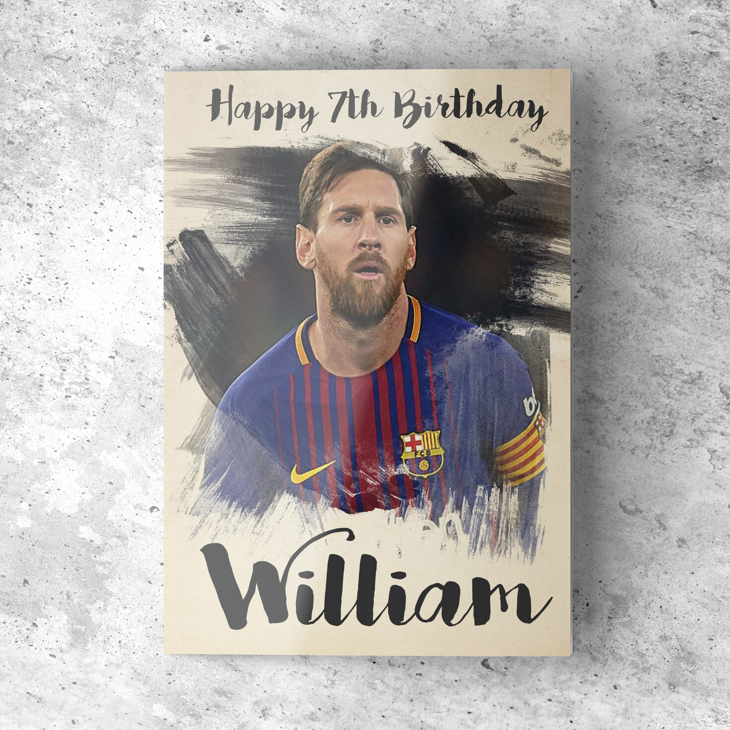 LIONEL MESSI BARCELONA Personalised Birthday Card Son Boys Grandson Dad ...