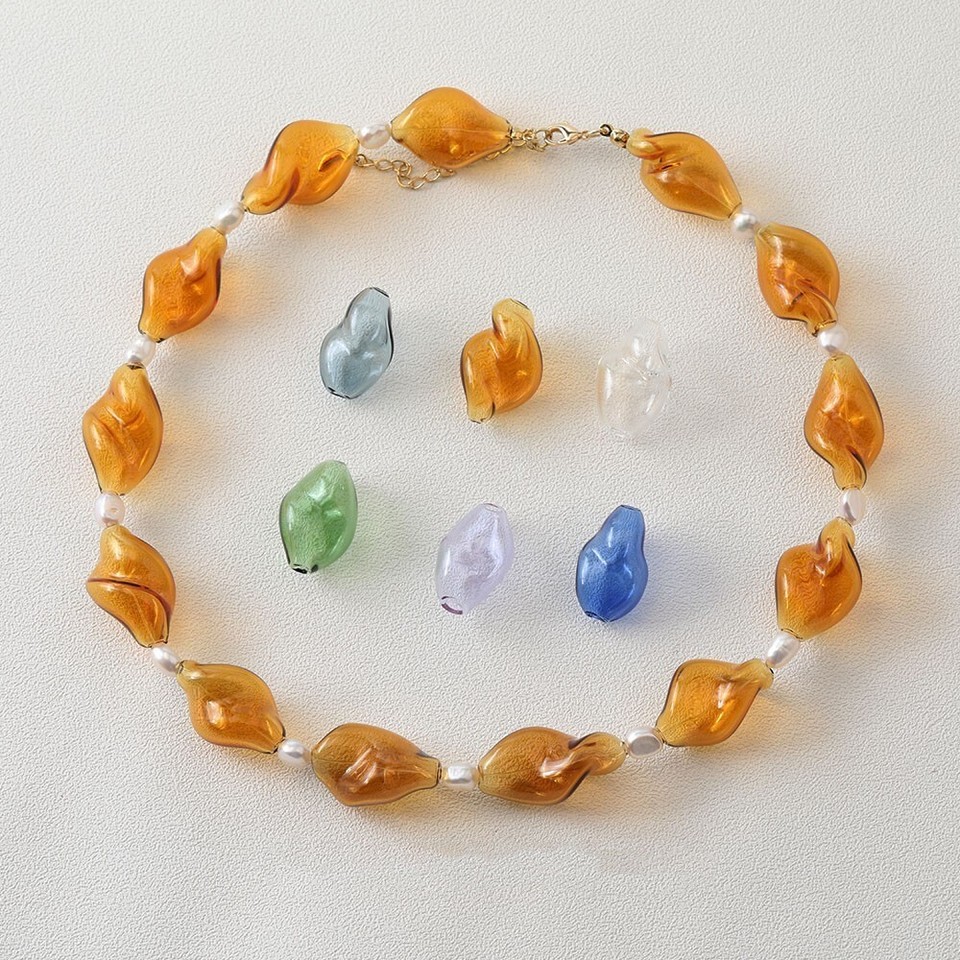 10pcs Rhombus Transparent Glass Bead, Diamond Glass Bead,DIY Lampwork ...