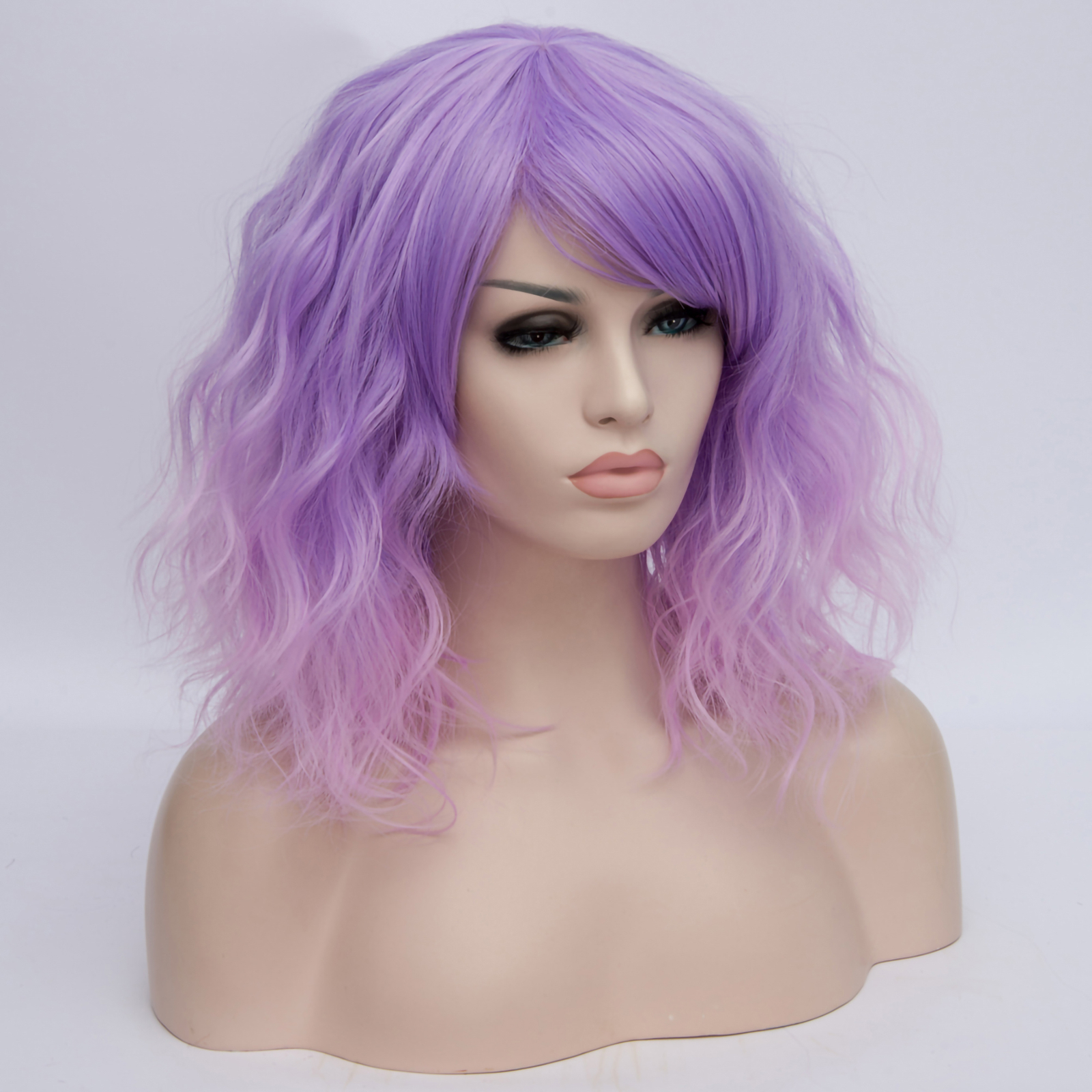 Lady Fashion 14" Curly Hair Wigs Women Hair Wig with Breathable Wig Cap ...