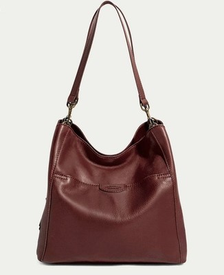 American Leather Co Austin Triple Entry Bucket LEATHER Shoulder Bag ...