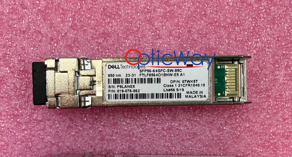Dell 07WK5T SFP56-64GFC-SW-SR-85C FTLF8564D1BNW-E5 850nm LC MMF 019-078 ...