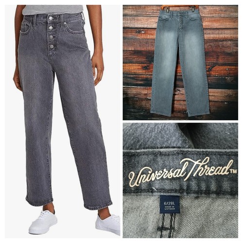 Universal Thread Jeans Size 6 Vintage Straight High Rise Gray Denim ...