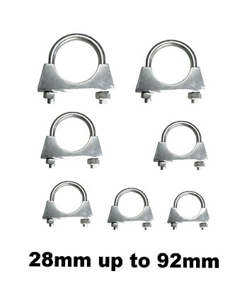 Exhaust Clamps Universal U Bolt Heavy Duty Clamp & Nuts 28mm - 102mm ...