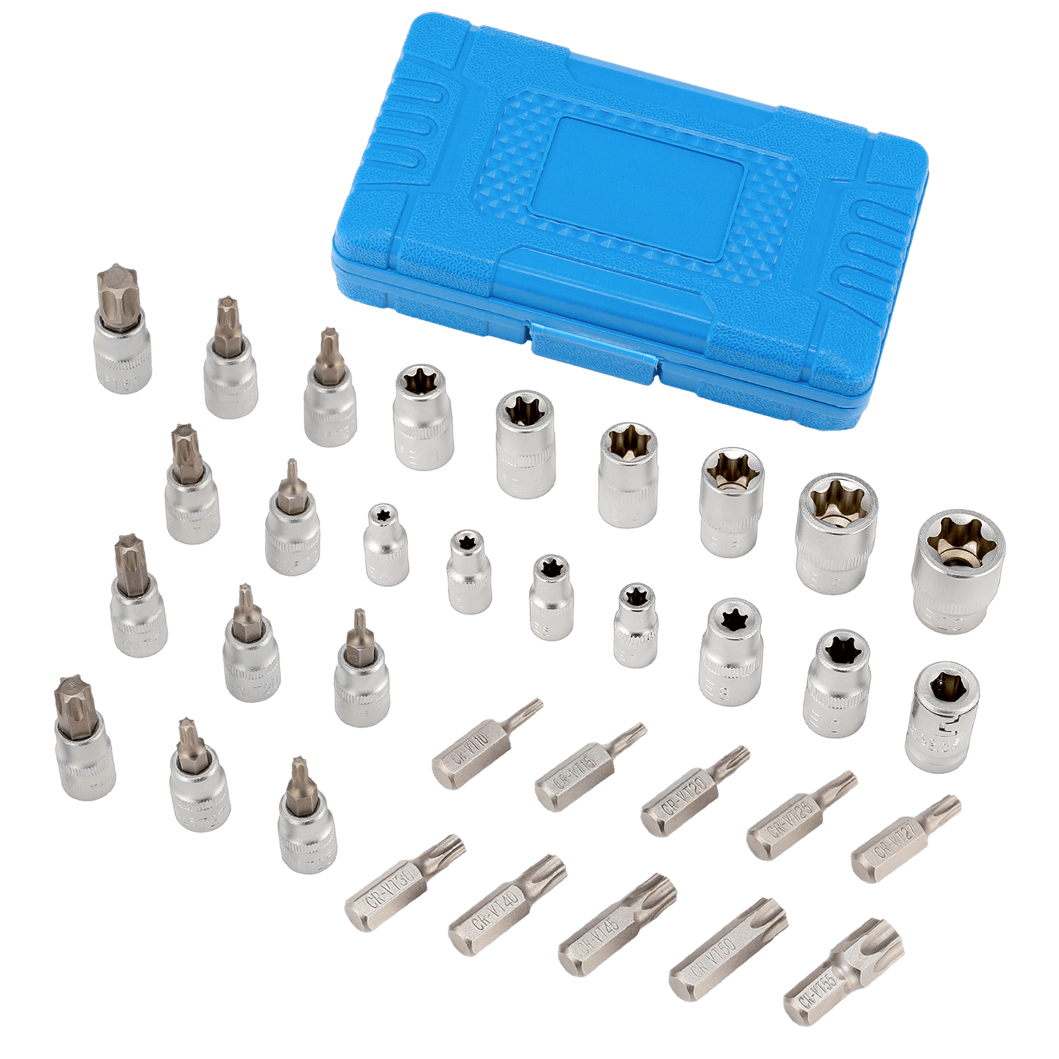 Torx Star Socket & Bit Set Male Female E & T Sockets with Torx Bits ...