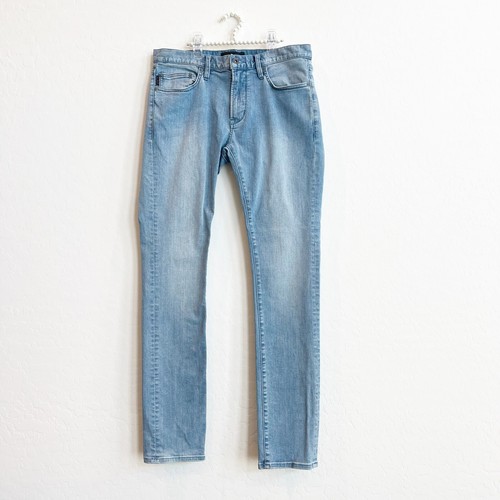 John Varvatos Men's Wight Skinny Jeans Light Wash Aegean Blue 31 x 31 ...