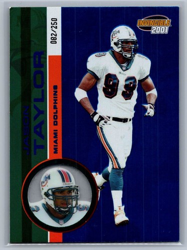/250 2001 Pacific Invincible Blue Jason Taylor #128 - HOF NM *TEXCARDS ...